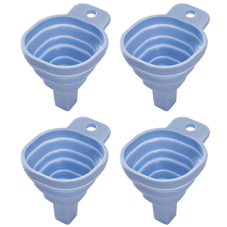 Silicone Collapsible Funnel Set of 4 | Food Grade Foldable Kitchen Accessories. Large and Small ...
