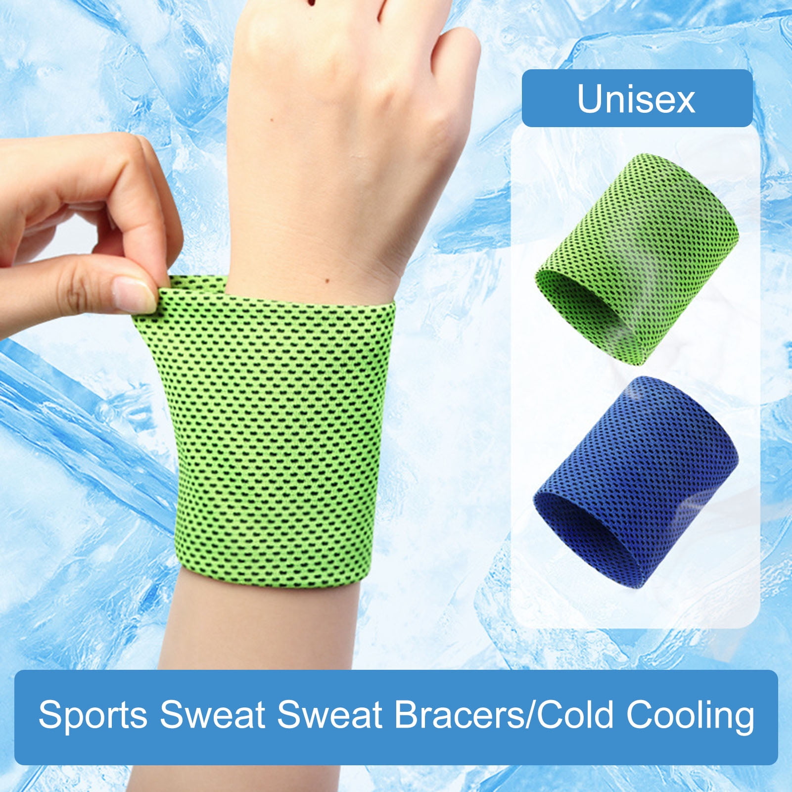 Hesroicy Sport Wristband Breathable Sweat-absorbing Ice Silk Bracers ...