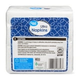 Great Value Ultra Paper Napkins, White, 100 Count, 2-Ply Disposable ...