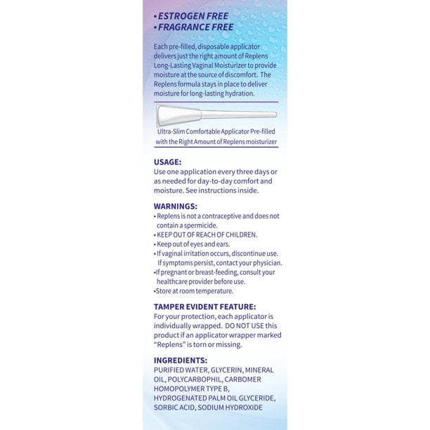 Replens Silky Smooth Personal Lubricant Ingredients | 7petals.in