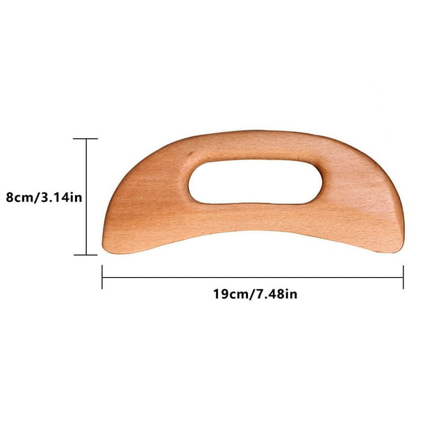 Body Scraper Wooden Moon Shape Neck Massage Board Portable Back ...