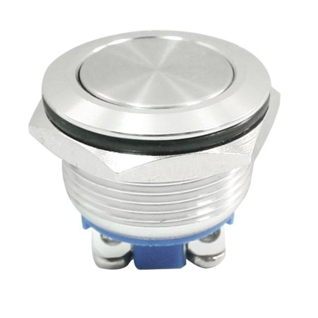 19mm Flush Mounted Momentary SPST Metal Flat Push Button Switch ...