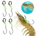 5 Pack Luminous Green High Carbon Steel Fishing Hooks with Flipping ...