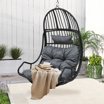 Sesslife Wicker Egg Chair with Stand, Outdoor Indoor Oversized Lounger ...