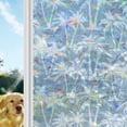Blue Palm Tree Window Privacy Film Summer Tropical Minimalist Nautical ...