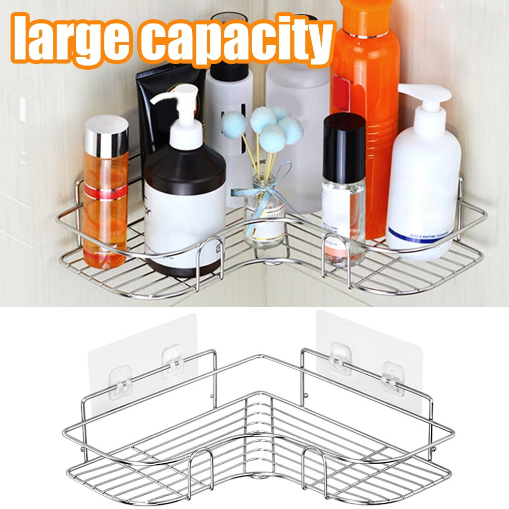 Travelwant Adhesive Bathroom Corner Shower Shelf Corner Shower Caddy ...