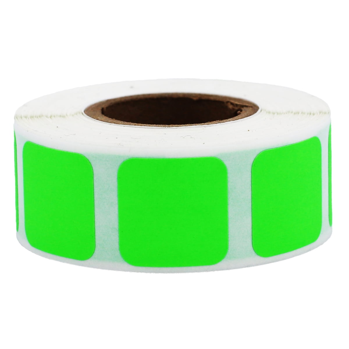Fluorescent Green Stickers | 0.75" Inch Square | 500 Pack - Walmart.com