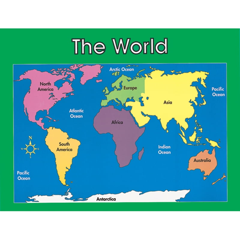 (6 Ea) Chartlet World Map 17 X 22 - Walmart.com