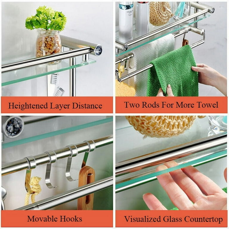 Glass towel shelf bathroom store