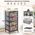 4-Tier Rolling Utility Cart with Lockable Wheels, Drawer Storage and ...