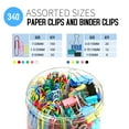 AnutriON Paper & Binder Clips Set, 340pcs, Assorted Colors & Sizes ...