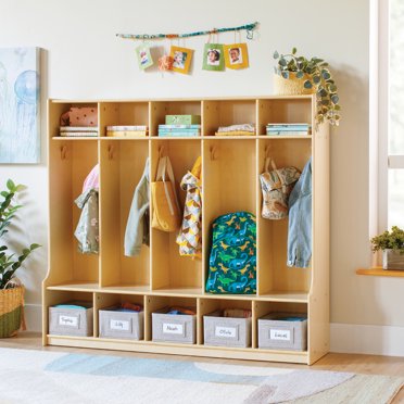Guidecraft EdQ 10-Section Wooden Storage Locker for Classroom, Kids ...