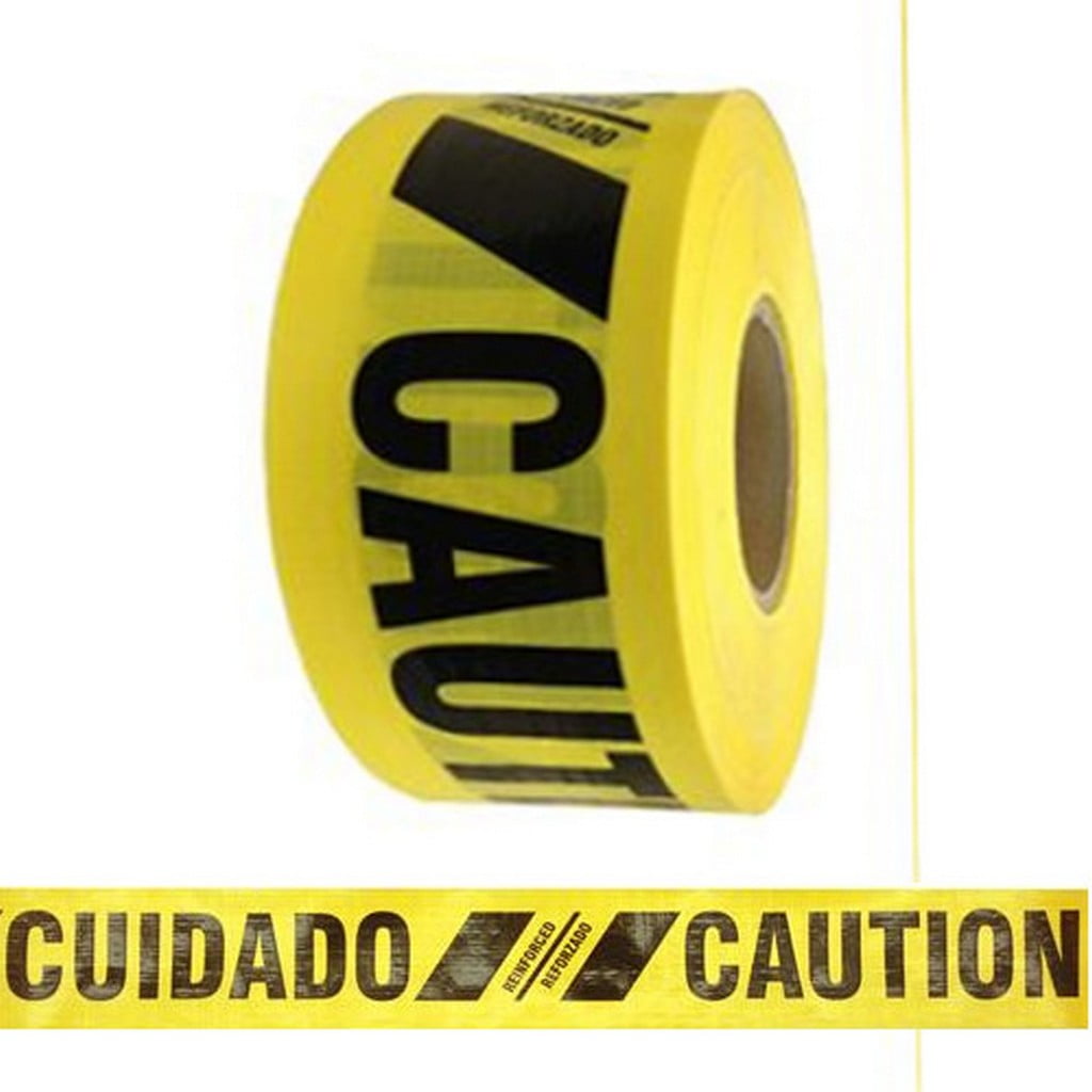 Reinforced Barricade Tape Caution/Cuidado 3" X 500 Ft Yellow (8 Roll ...