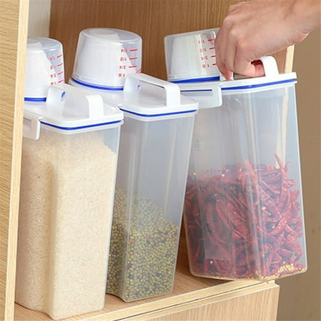 Portable Size Transparent Plastic Kitchen Food Cereal Container Grain ...