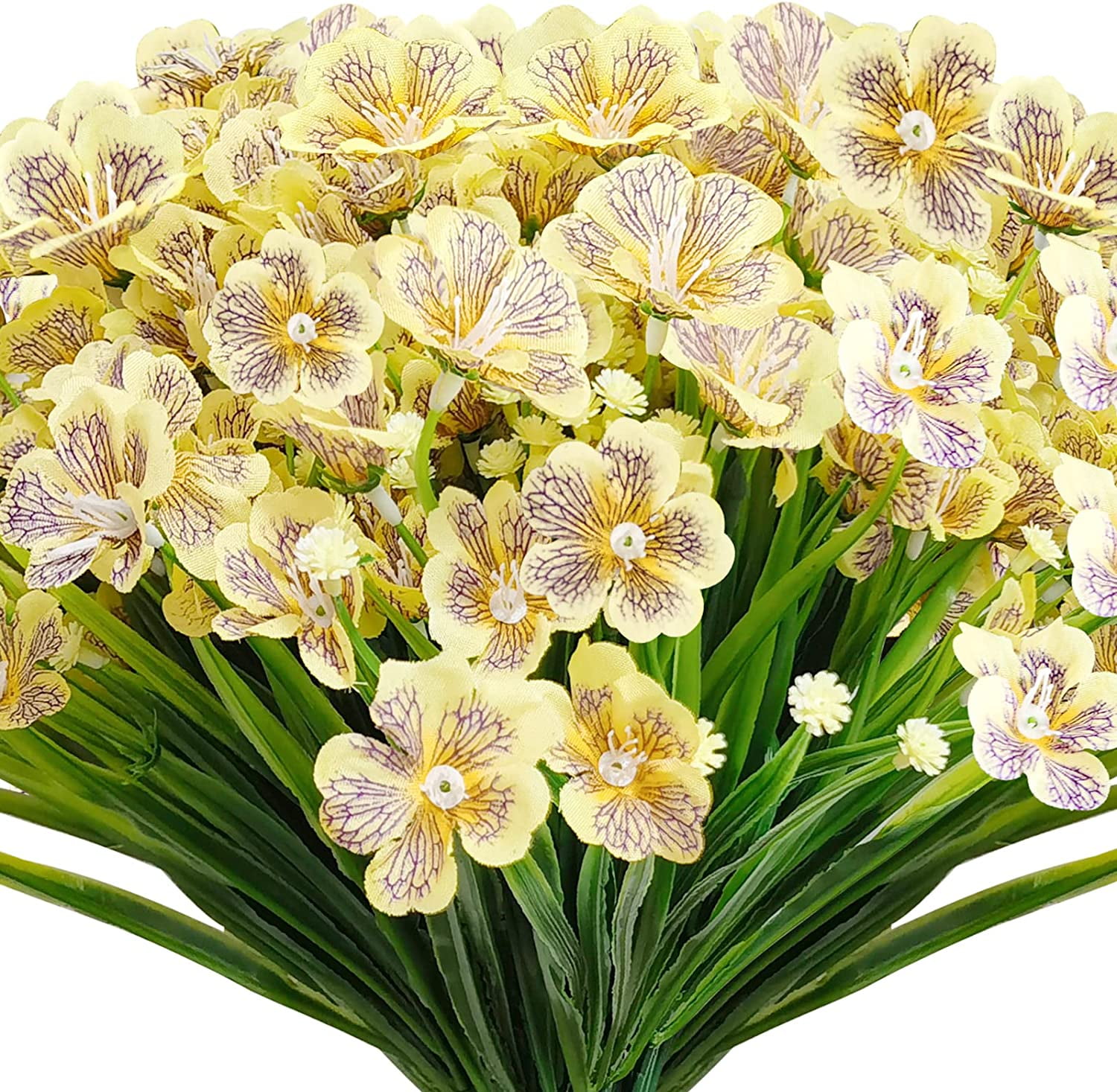 Viworld 6 Bundles Artificial Flowers Violets Fake Flowers in Bulk ...