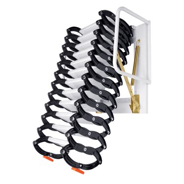 Techtongda Black Loft Wall Ladder Stairs Retractable Attic Folding ...
