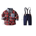 2Pcs Kids Boys Flannel Shirt Tops Pants Set Sweatsuit for Fall Winter ...