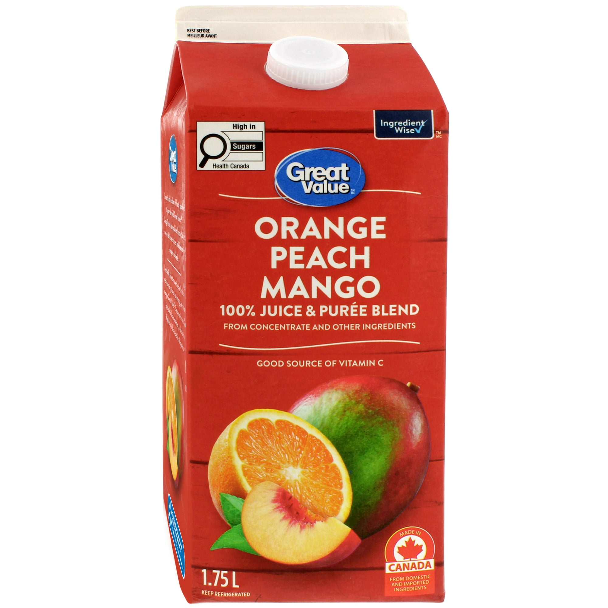 Click here for Great Value Orange Peach Mango 100 Juice & Purée B... prices