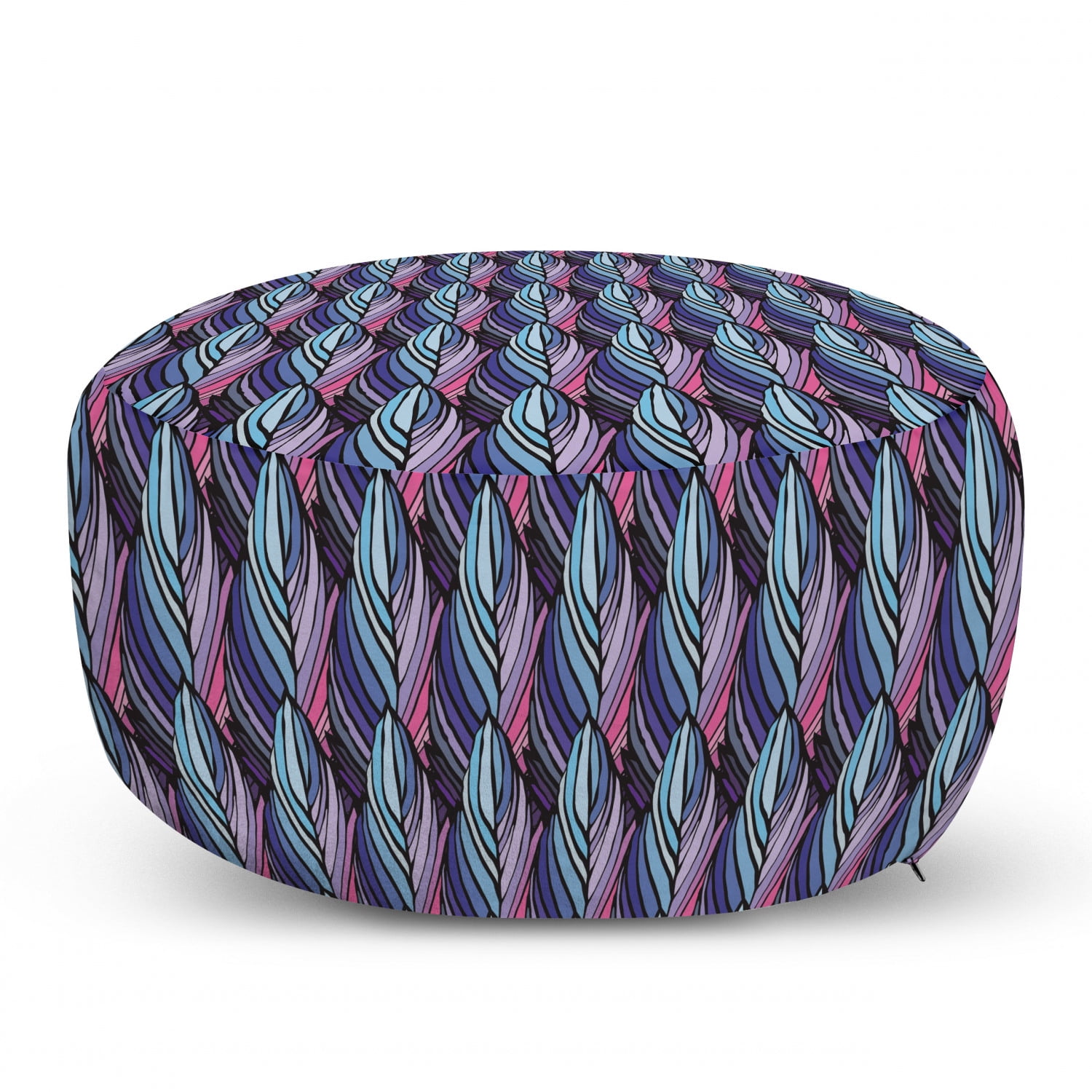 Abstract Pouf Cover with Zipper, Illustration of Colorful Striped ...