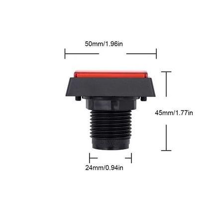 Red LED Push Button Rectangle Illuminated Buttons Micro Switch for ...