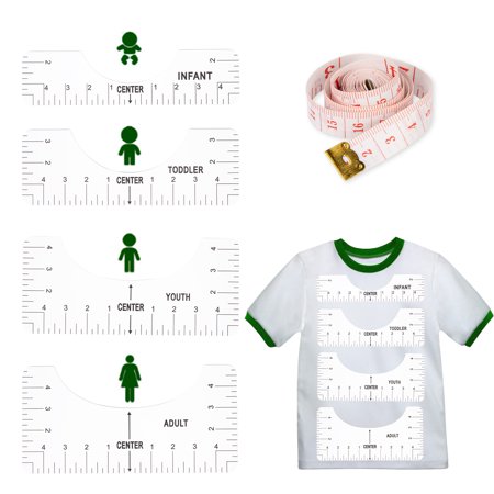 PinShang 4-in-1 T-shirt Alignment Ruler Round Neck Calibration ...