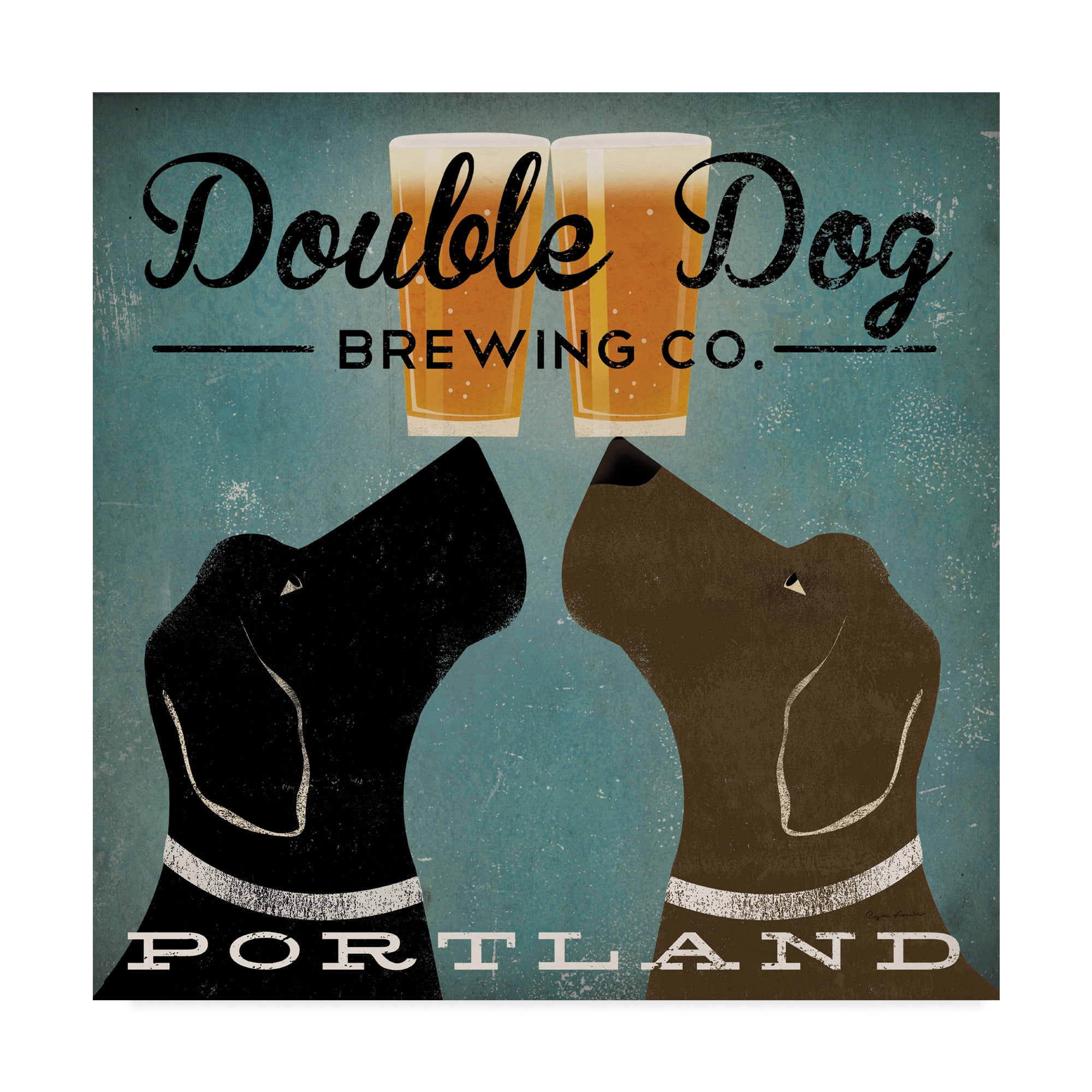 Trademark Fine Art 'Double Dog Brewing Co' Canvas Art by Ryan Fowler ...