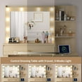 Makeup Vanity Desk with Mirror and 3 Colors Lights, Vanity Table with ...