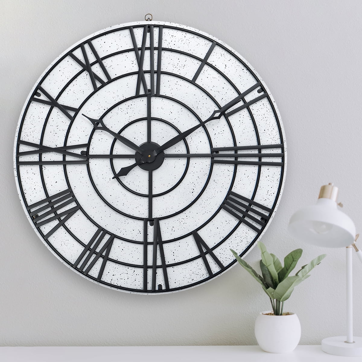 Large Wall Clock,24inch/32inch Round Oversized Ancient with Roman ...