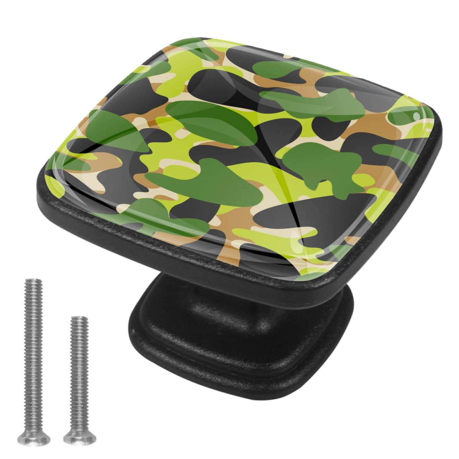 4 Pcs Cabinet Handle Drawer Pulls Camo Military Green Knobs with Screws ...