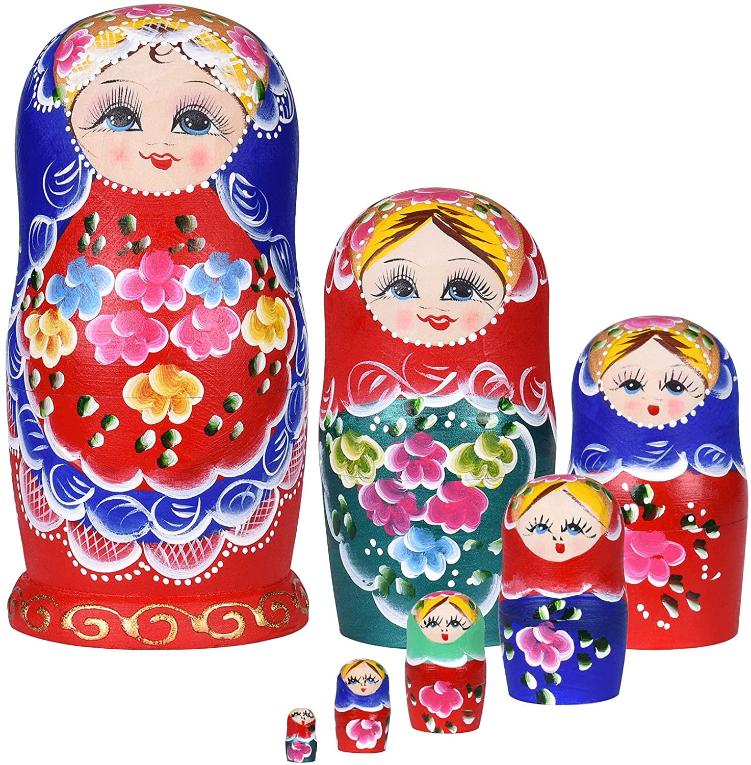 Russian nesting dolls Matryoshka wooden stacking nesting handmade ...