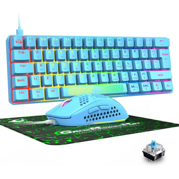 60%Wired Mechanical Keyboards and Mouse Combo RGB Backlit Gaming ...