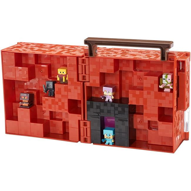 Mattel DWV91 Minecraft Mini-Figure Nether Collector Case Accessory ...