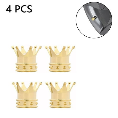 Gold Crown Tire Valve Stem Caps for Car Wheel Air Valve Dustproof Cover ...