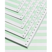 Continuous paper 14 7/8 x 11 Alliance 18lb, ½ inch green bar, 1 part ...