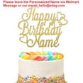 Personalized Glitter Cake Topper, Happy Birthday Party Cake Decoration ...