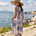 Binienty 4th of July Tiered Sleeveless Tank Dress Featuring Flag Palm ...