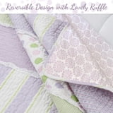 Lilac Purple Green Stripe Polka Dot Checker White Ruffle Patchwork ...