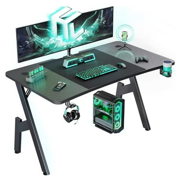 Costway Gaming Desk Gamers Computer Table E-Sports K-Shaped W/ Cup ...