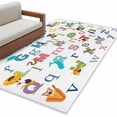 2.7x5 Area Rugs, Colorful Alphabet Non-Skid Rubber Backing Large ...