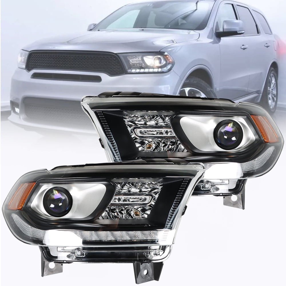 waltyotur For 2016-2020 Dodge Durango Headlight Halogen Type Black ...