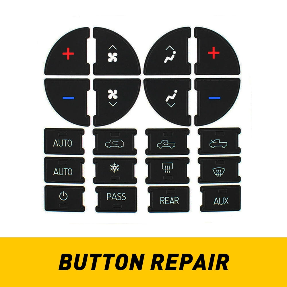 AC Dash Button Repair Kit, Car Button Decals - Best for Fixing Ruined ...