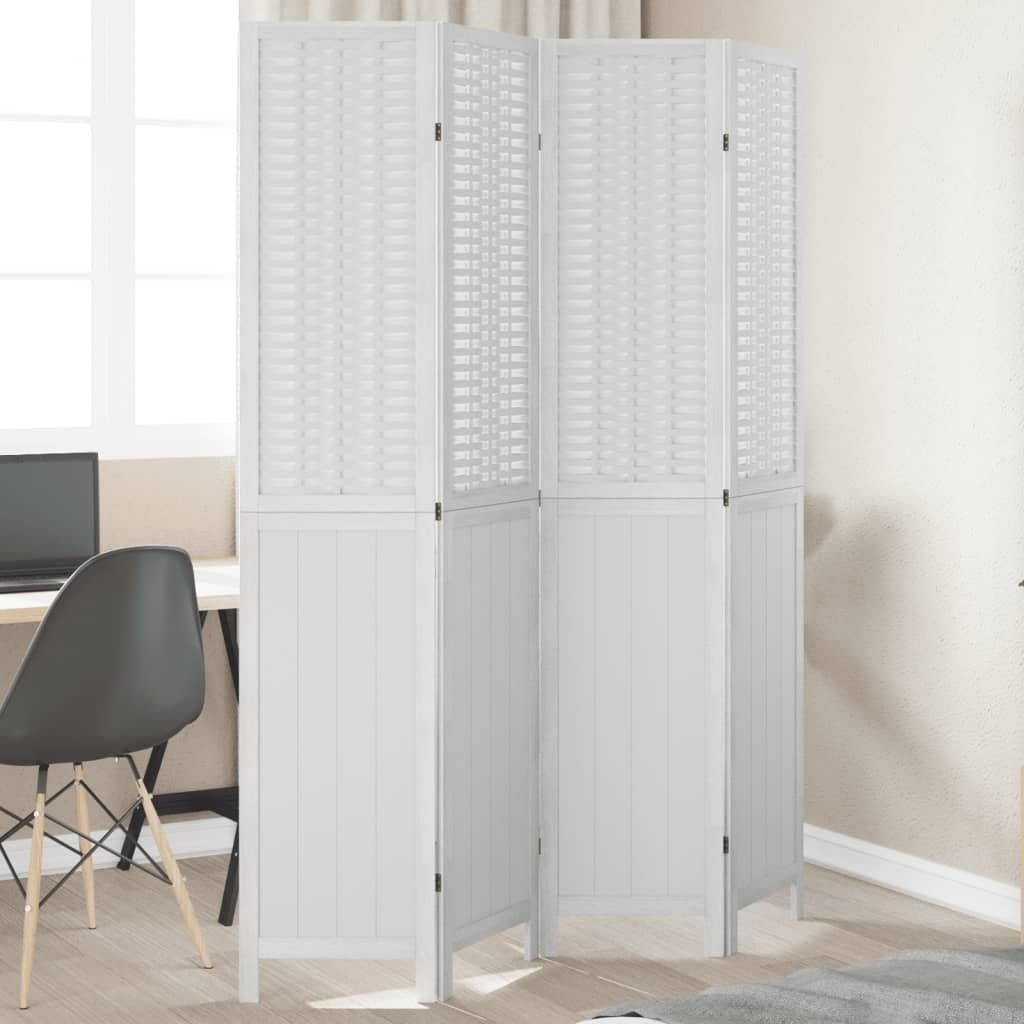 Click here for Vidaxl Room Divider 4 Panels White Solid Wood Paul... prices