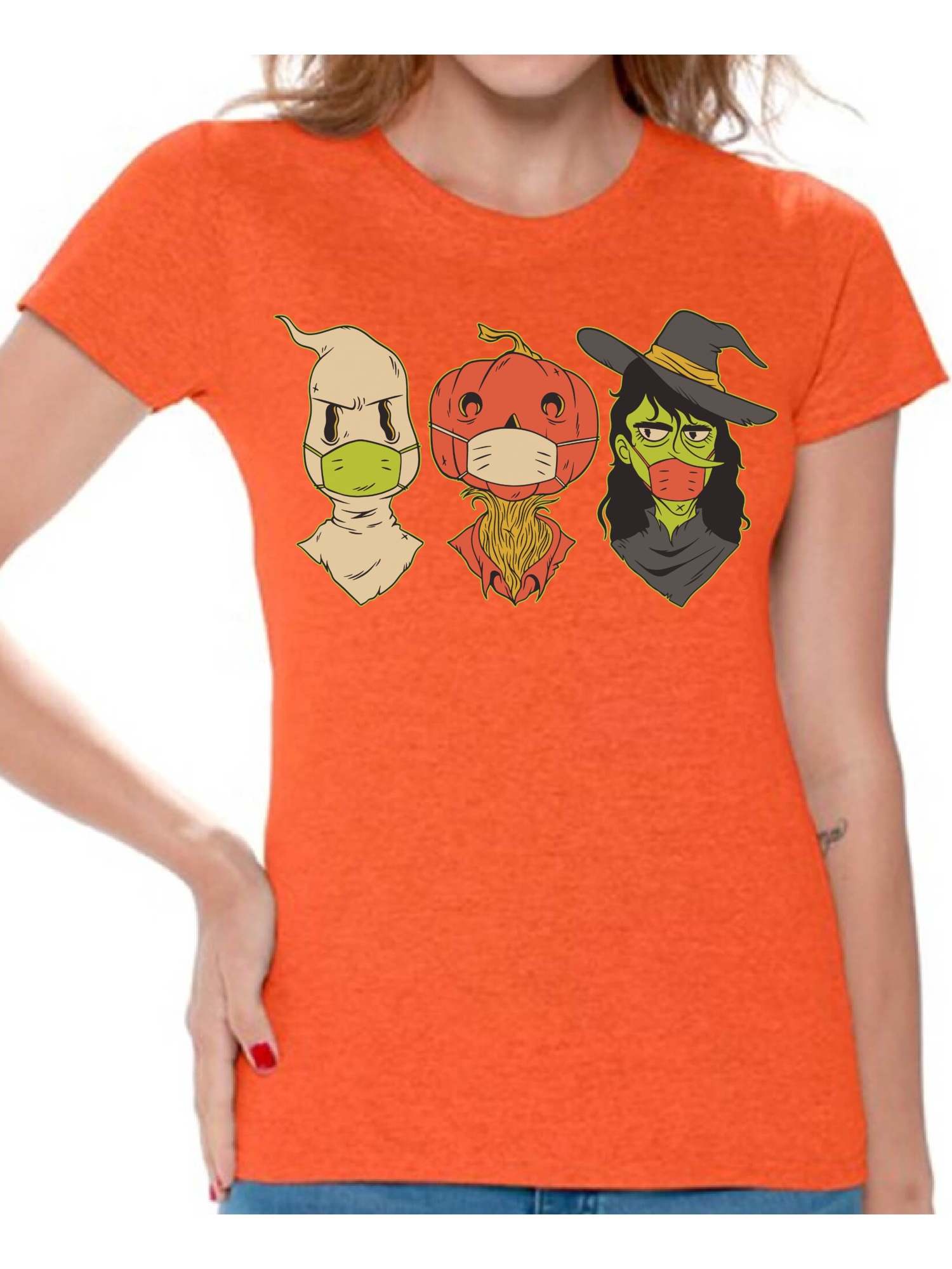 Awkward Styles Halloween Women s Shirts Halloween Creatures In Face