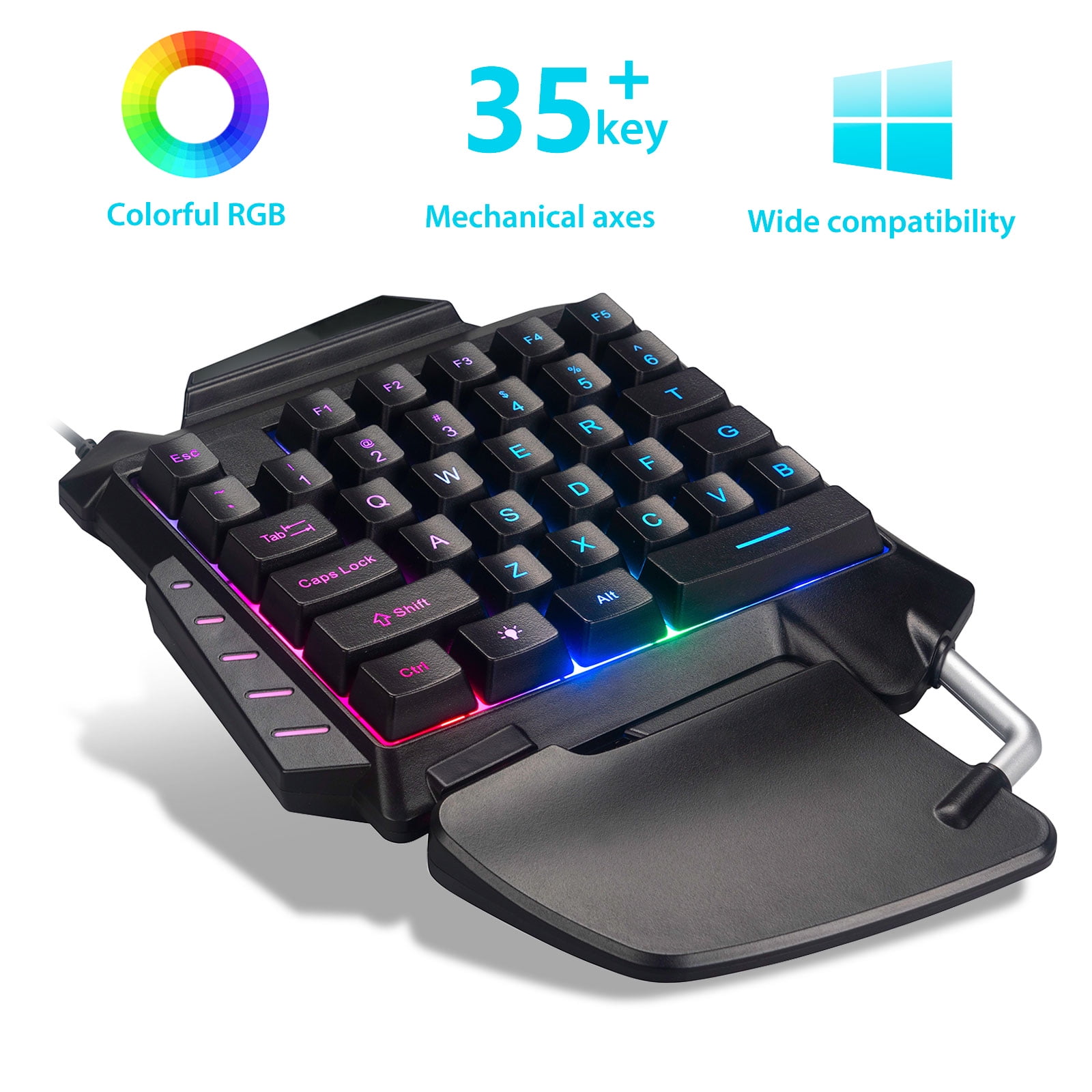 One-Handed RGB Gaming Keyboard Half Keyboard Gaming Keypad Small Gaming ...