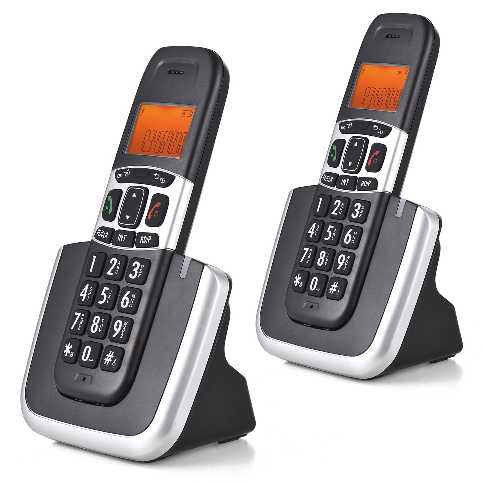 Bisofice Telephone Set 5 Call Mute Function Business Family Display Support 3 Lines Intercom Conference Call Lines Display - 2 Hands-Free Calls Interc