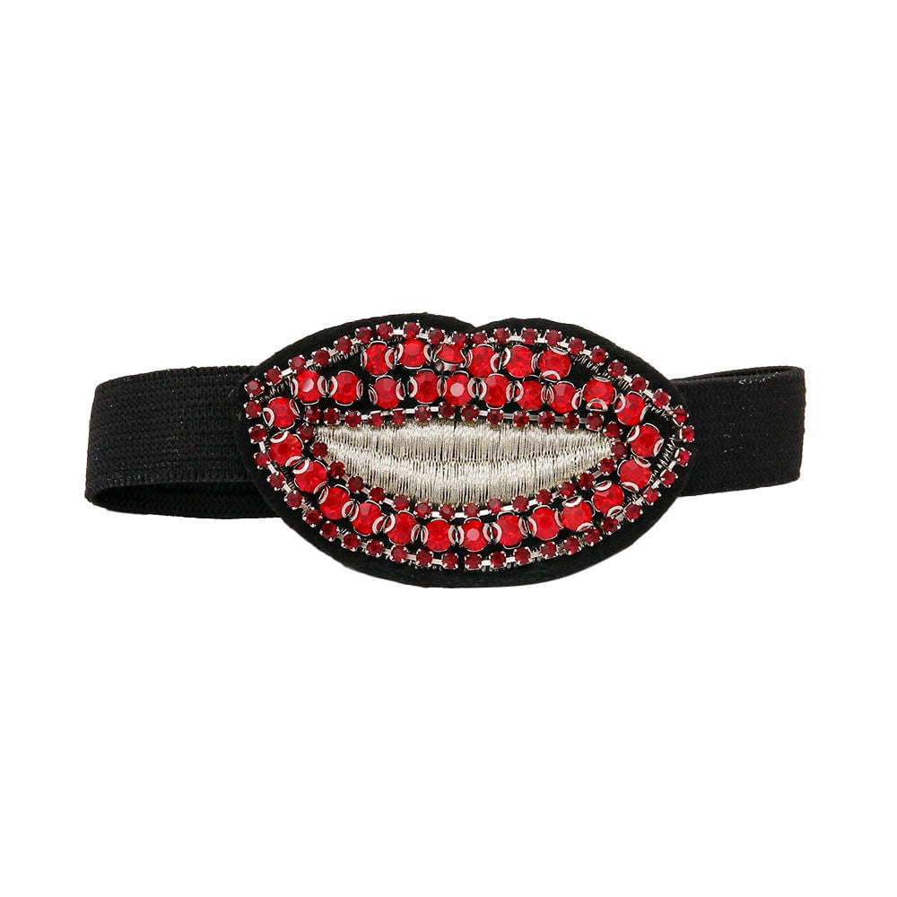 iLLASPARKZ Pair of Red Rhinestone Lips Shoe Bands - Walmart.com