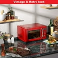Retro Countertop Microwave Oven, 0.9 Cubic Foot, with Automatic Cooking ...
