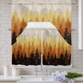 3 Pieces Swag Kitchen Curtains Set, Forest Fall, Valance Swag & Small ...