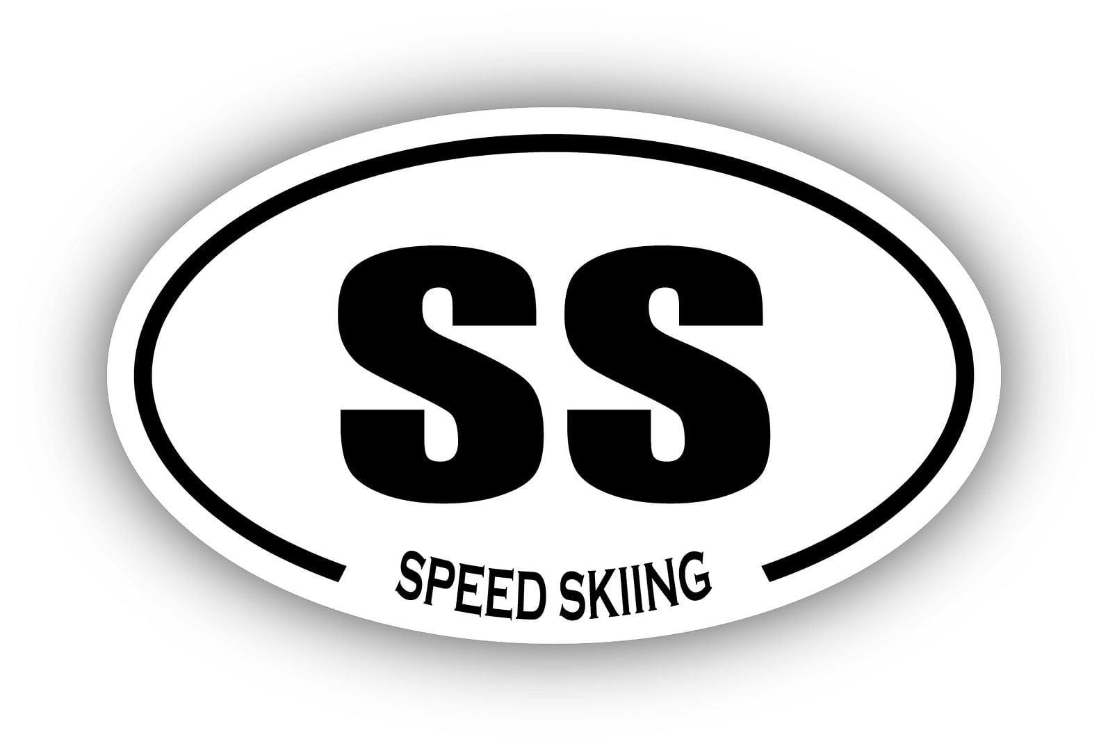 Speed Skiing SS Oval Bumper Sticker 3M Vinyl Decal 3 in x 5 in ...