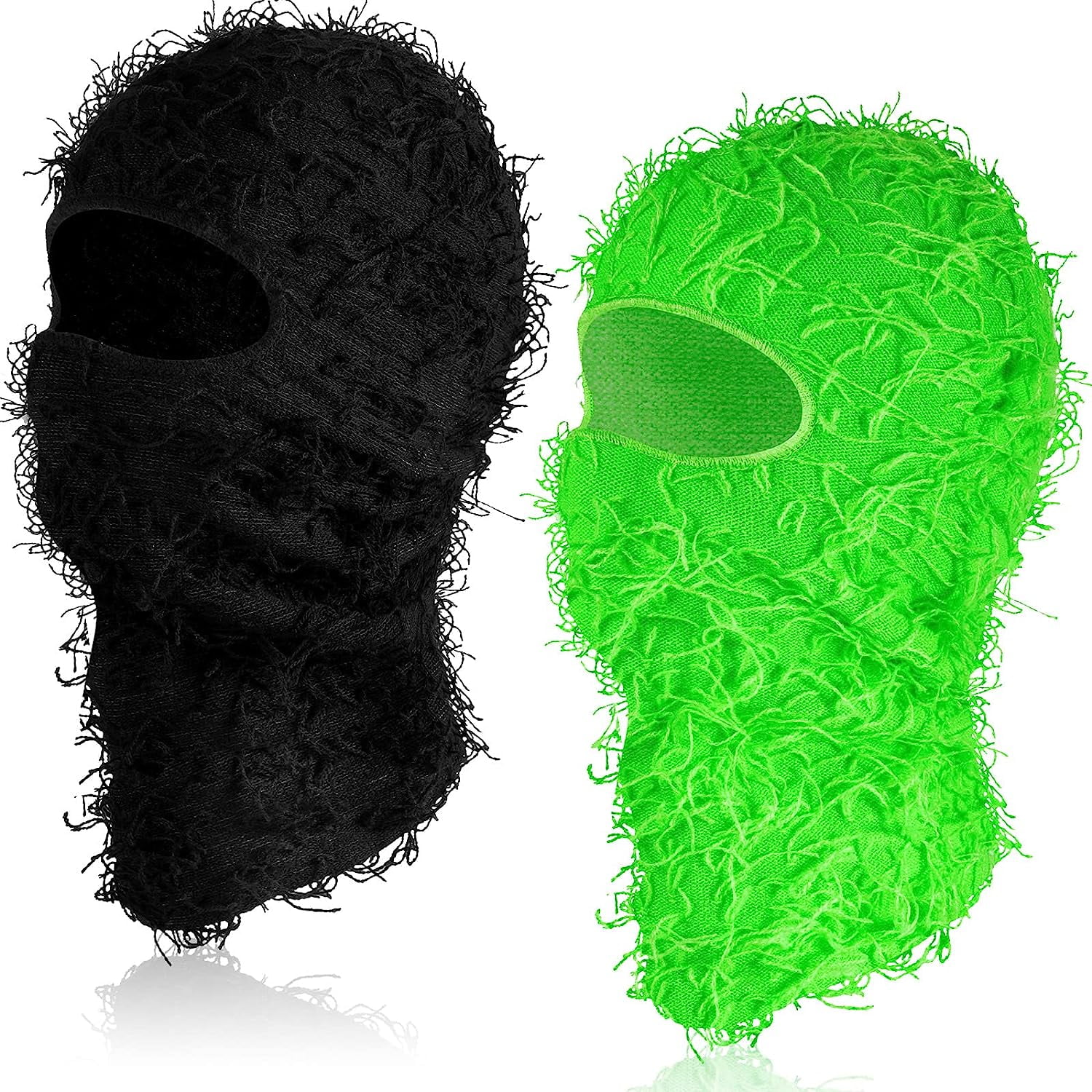 Viworld 2 Pack Distressed Balaclava Ski Mask Full Face Knitted ...